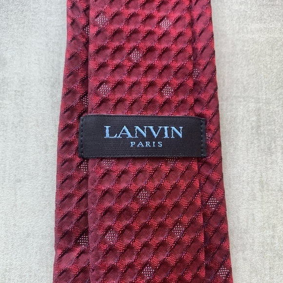 Lanvin | Accessories | Lanvin Skinny Silk Textured Tie | Poshmark